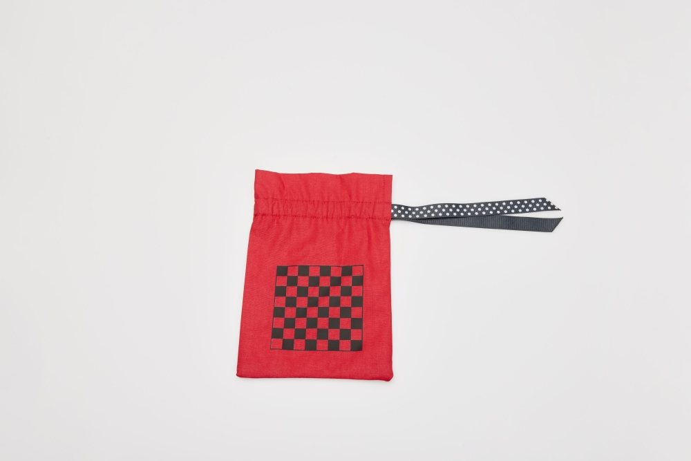 Checkers game pieces bag