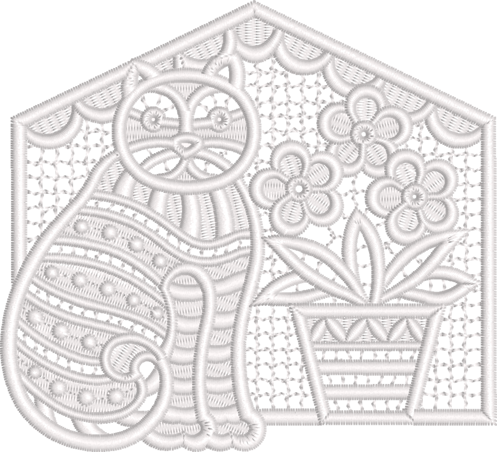 Cat and Flower Lace