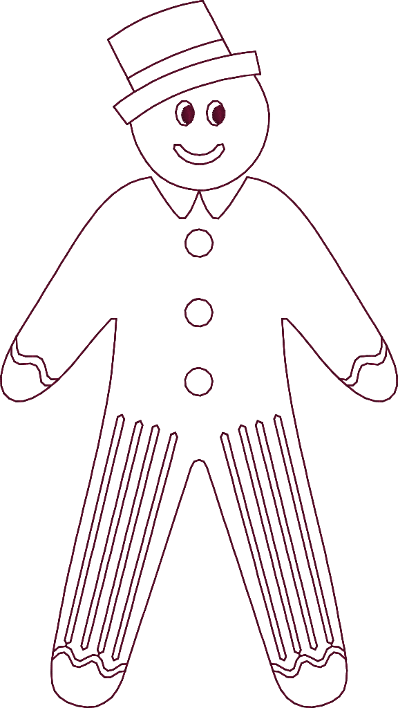 Gingerbread Man Line Art
