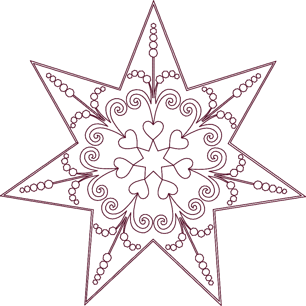 Christmas Star Line Art