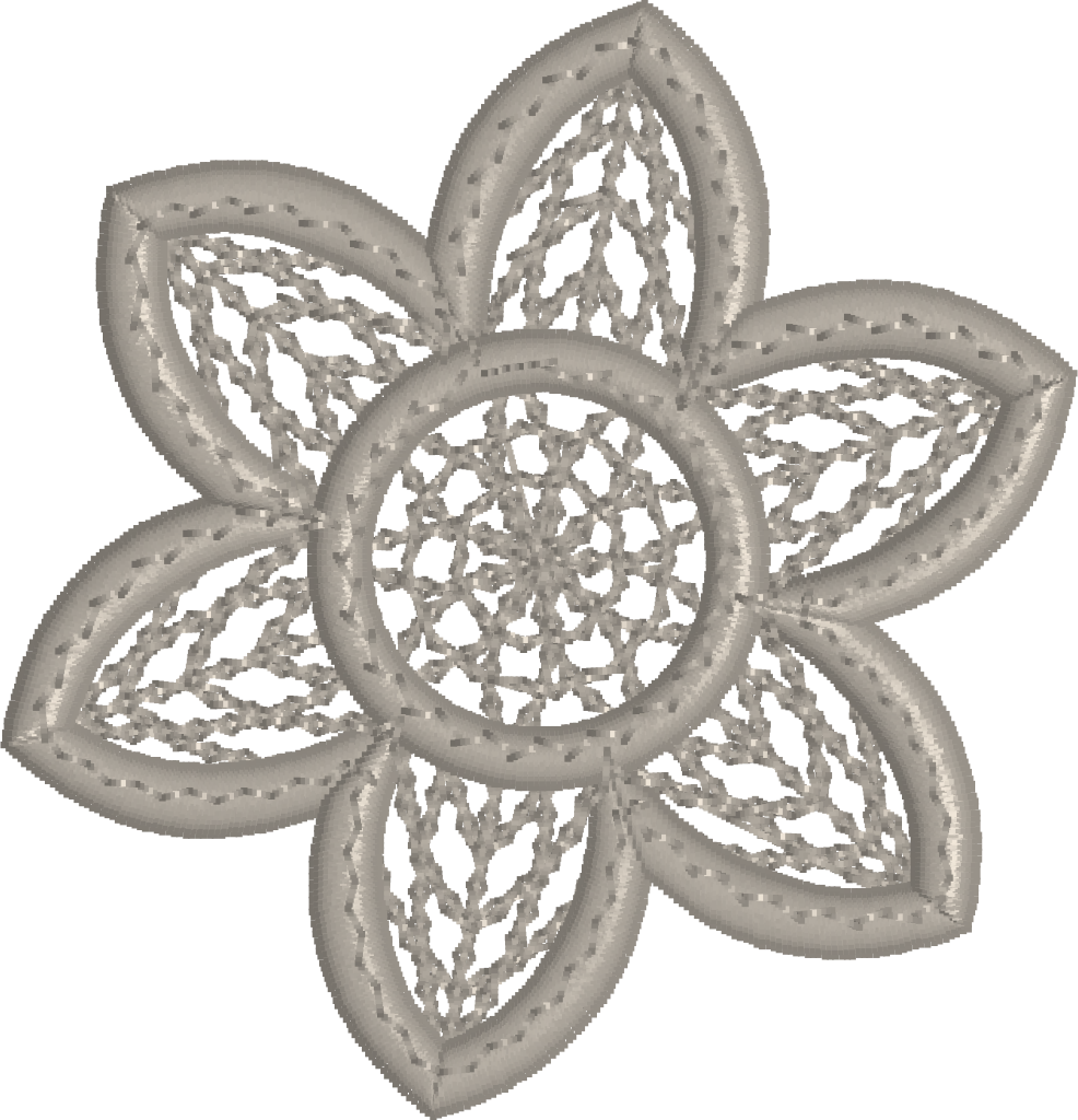 Free Standing Lace Flower with Yarn - Medium