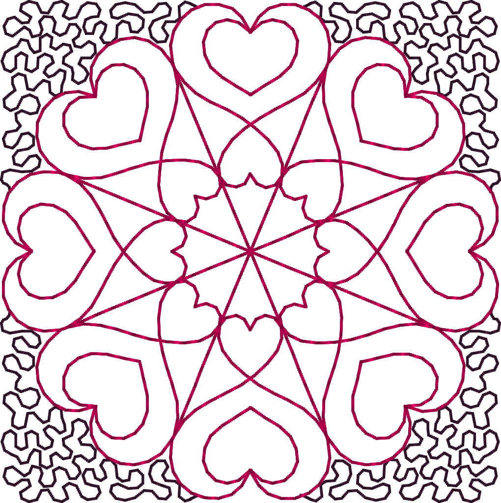Small Square Heart Quilt Design