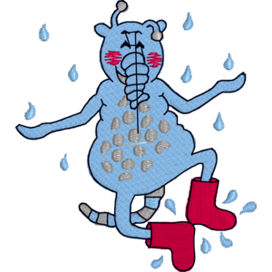 Cartoon Monster in Rain