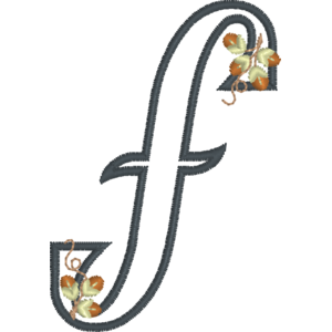 Vintage Floral Monogram - Lower Case f