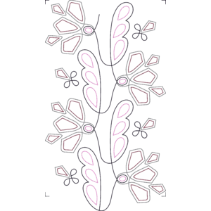 Endless Floral Swirl Border - Outline