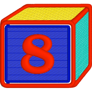 Toy Block with number 8