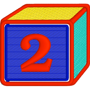 Toy Block with number 2